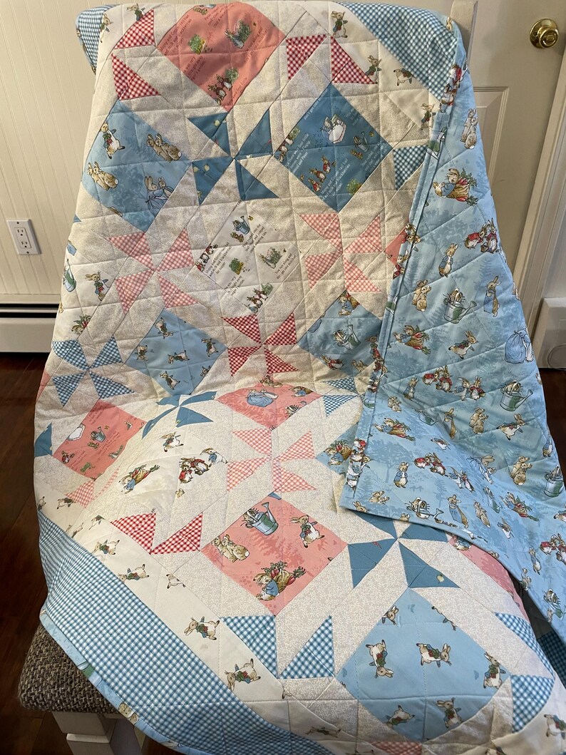 Peter Rabbit Quilt, Gender Neutral Baby Quilt, Baby Quilt, Handmade ...