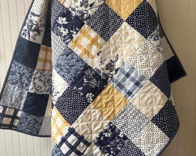 Gender Neutral Baby Quilt, Handmade Baby Quilt, Crib Quilt, Baby Shower ...