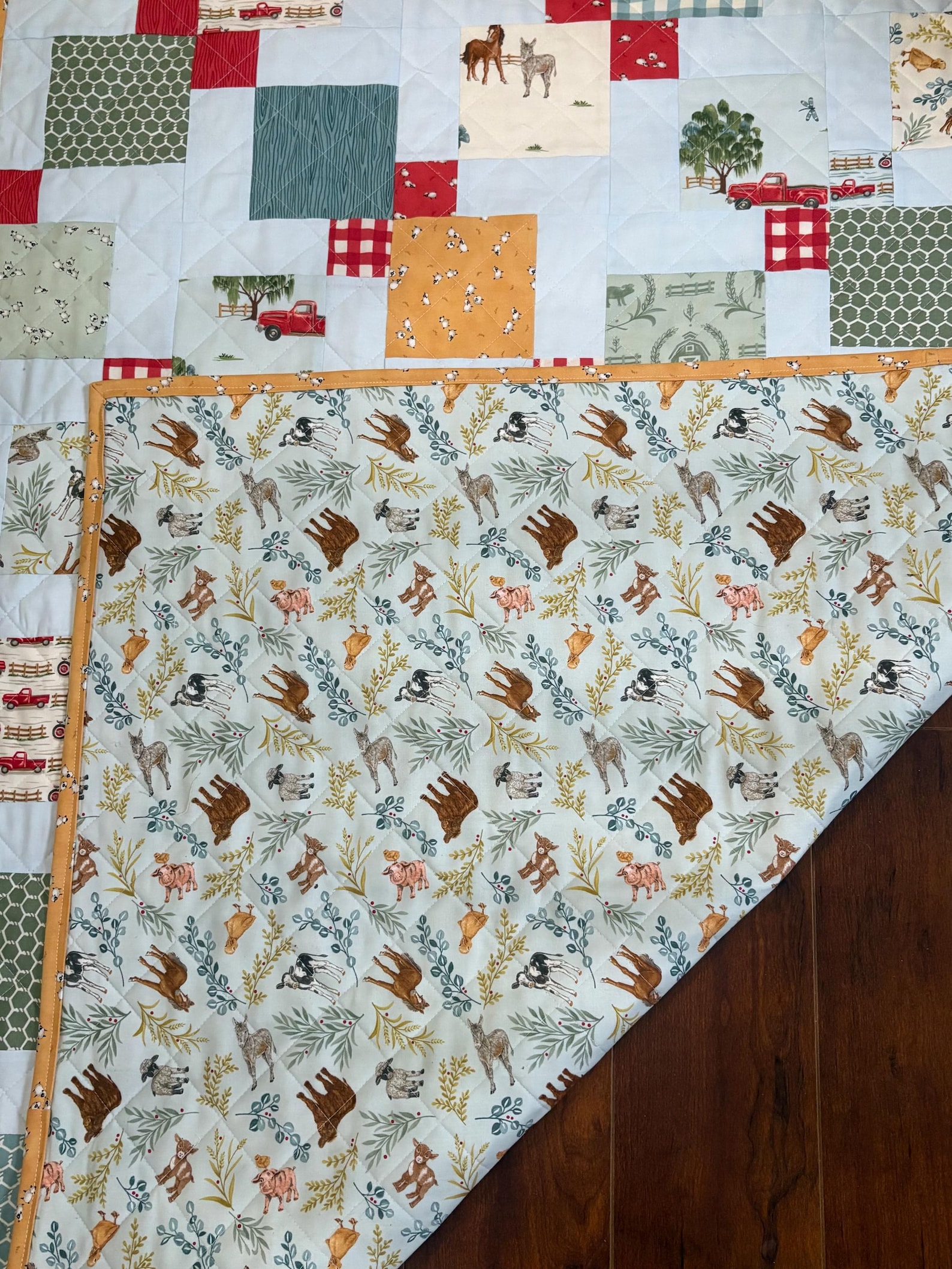 Farm Baby Quilt, Gender Neutral Baby Quilt, Handmade Baby Quilt ...
