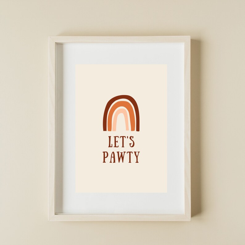 Let's Pawty Print Dog Birthday Poster Dog Birthday Party - Etsy
