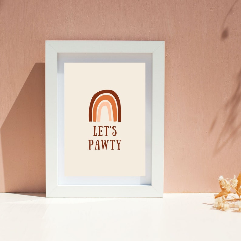 Let's Pawty Print Dog Birthday Poster Dog Birthday Party - Etsy