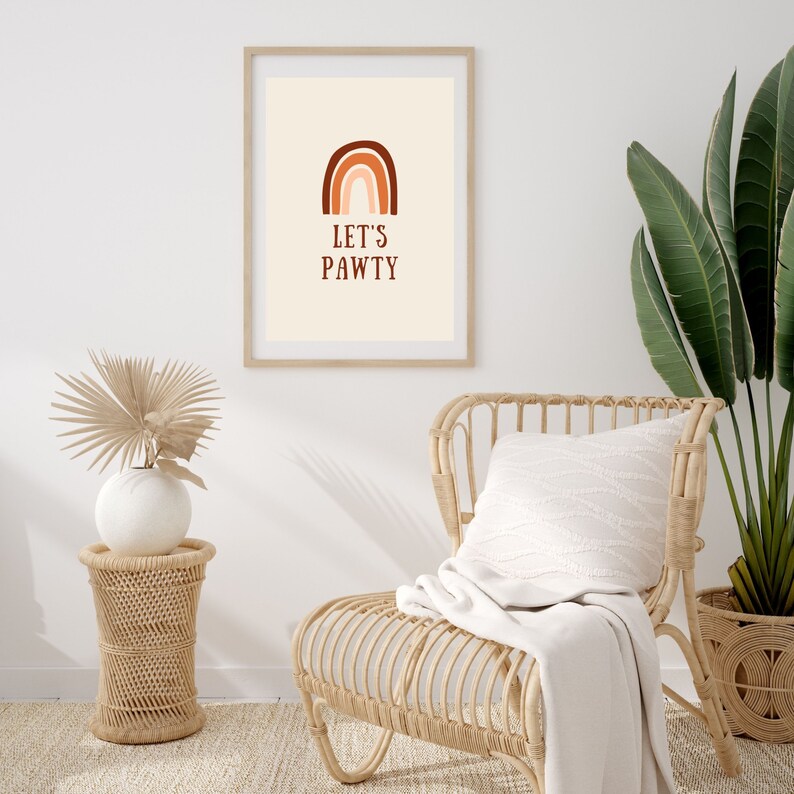 Let's Pawty Print Dog Birthday Poster Dog Birthday Party - Etsy