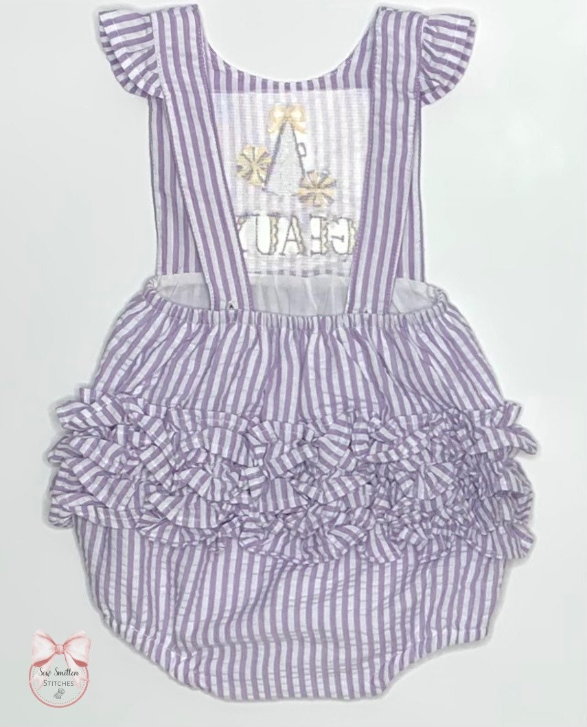 Purple Seersucker Ruffle Butt Bubble Sunsuit Romper Purple - Etsy