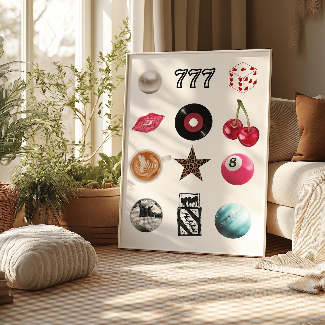 Retro Wall Art, 8 Ball Wall Art, Y2K Wall Art Poster, Trendy Wall Art ...