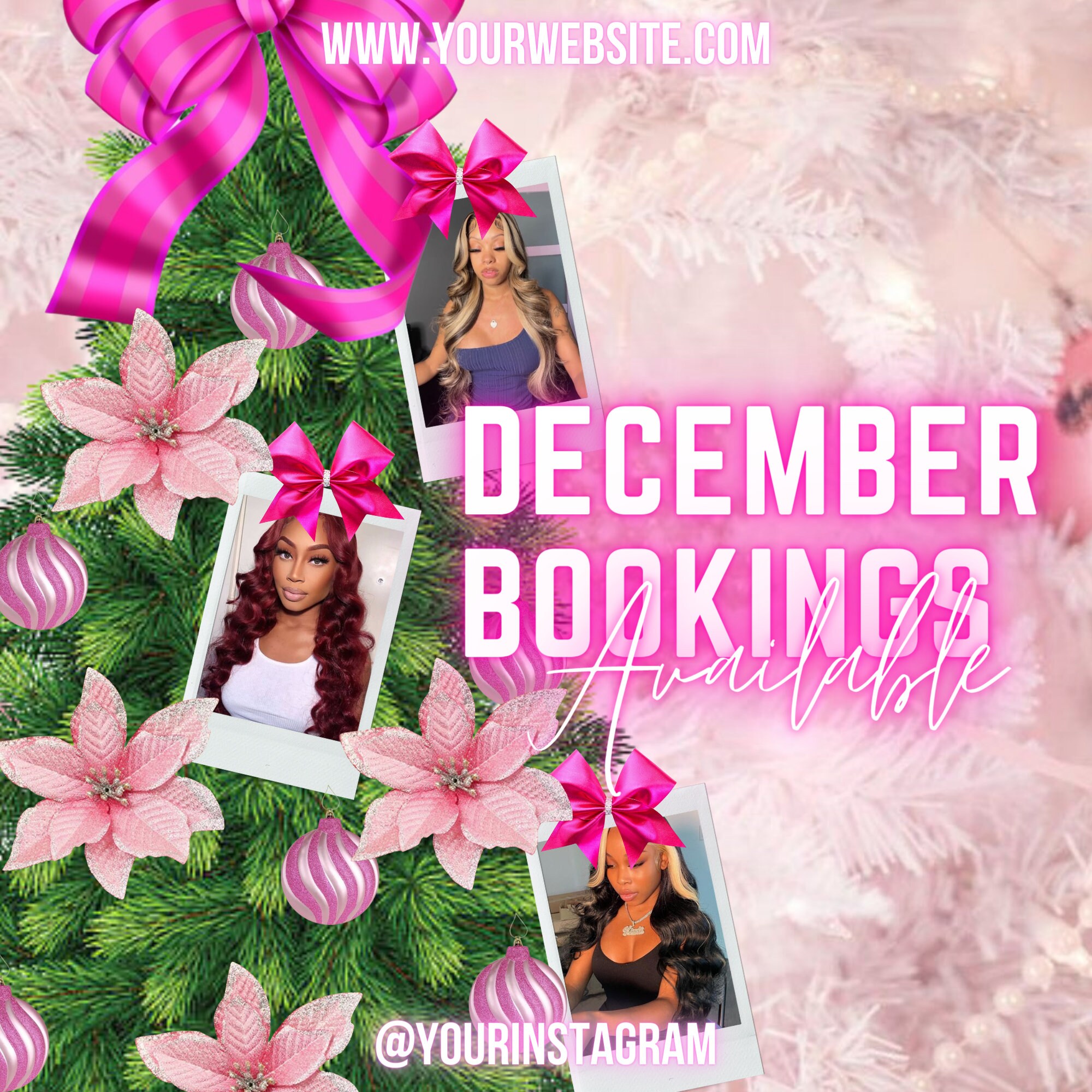Holiday Season Merry Christmas Flyer | DIY December Boutiques Hair Lash ...