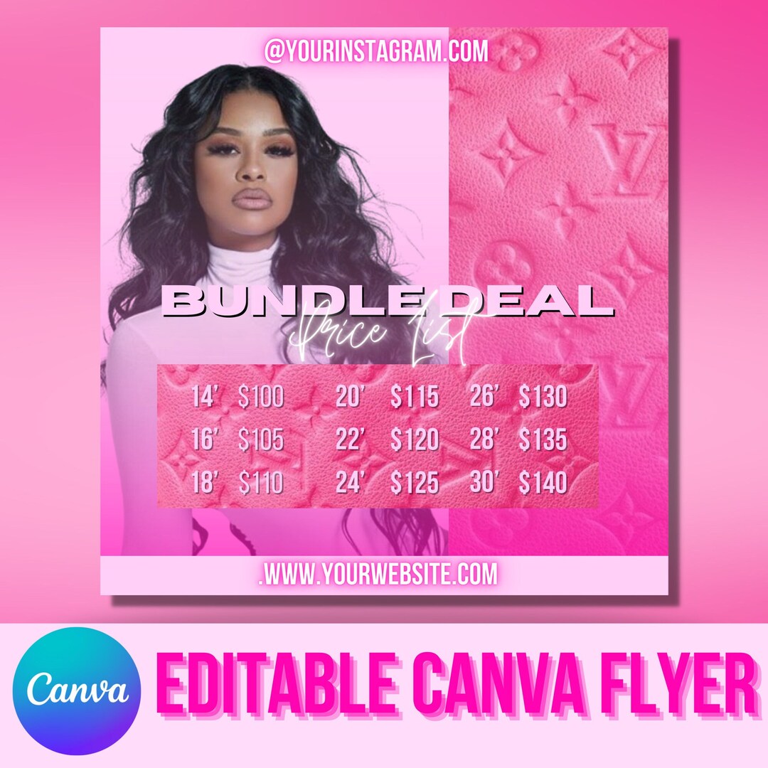 Editable Bundle Deal Flyer | DIY Client Review Boutiques Hair Lash Tech ...