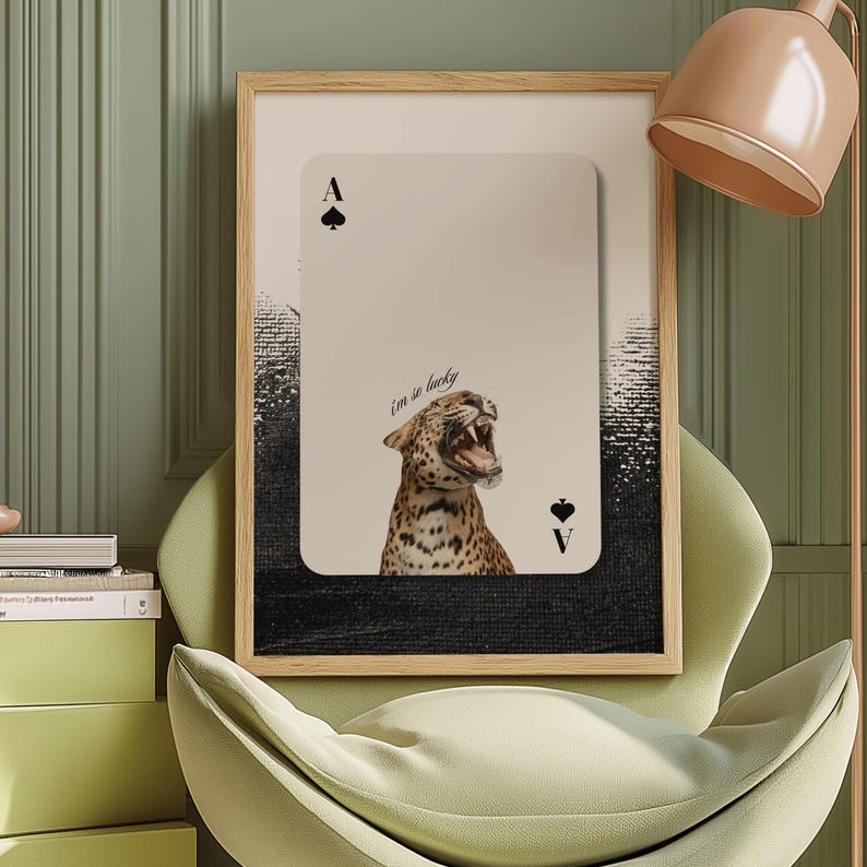 I’m so Lucky Wall Art Lucky You Leopard Wall Art Print Ace of Hearts ...