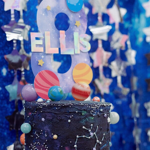 Space Cake Topper - Etsy