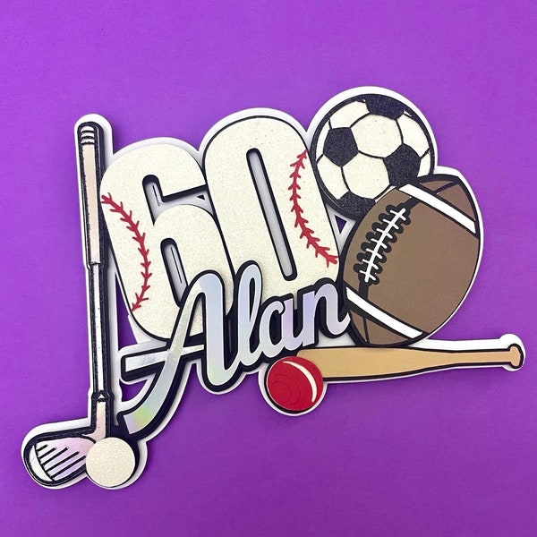 40th Birthday Sports Cake Topper - Etsy