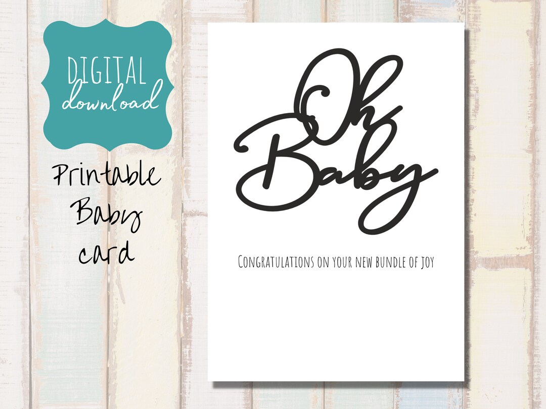 PRINTABLE Baby Card, Baby Shower, New Baby, New Parents, Digital ...