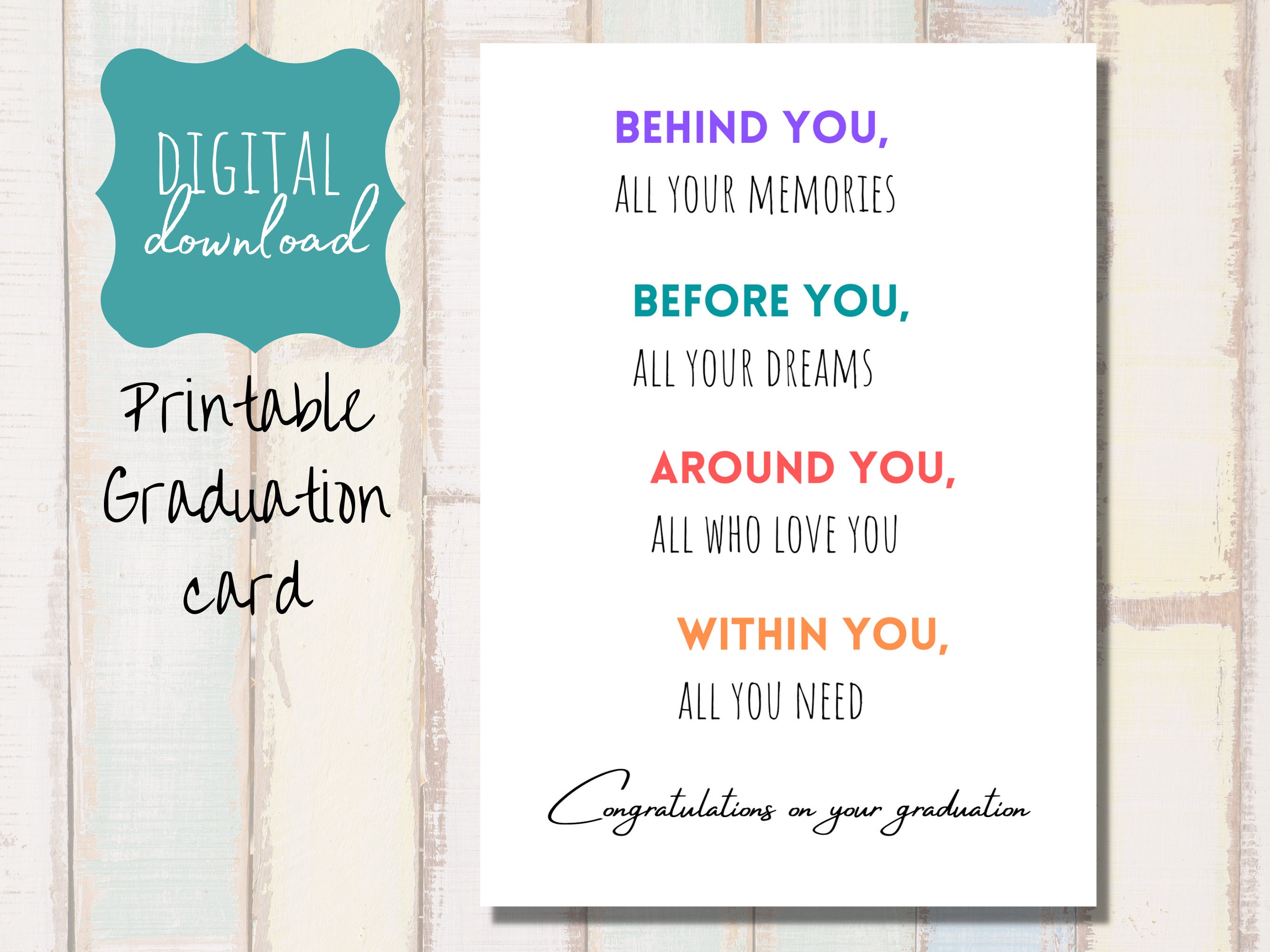 PRINTABLE Graduation Card, Graduate, New Grad, College, High School ...