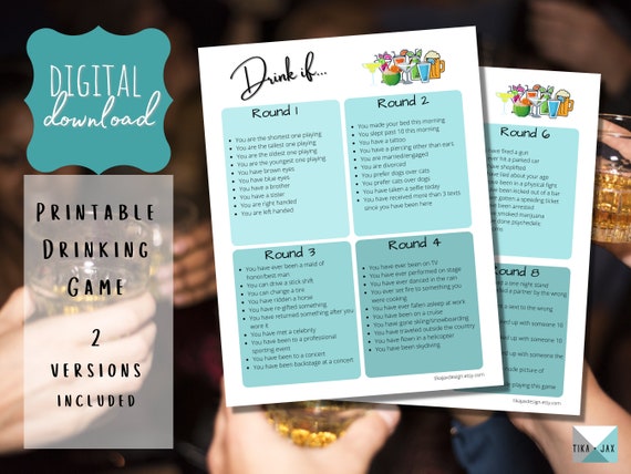 PRINTABLE Drinking Game Drinking Game Downloadable Game - Etsy