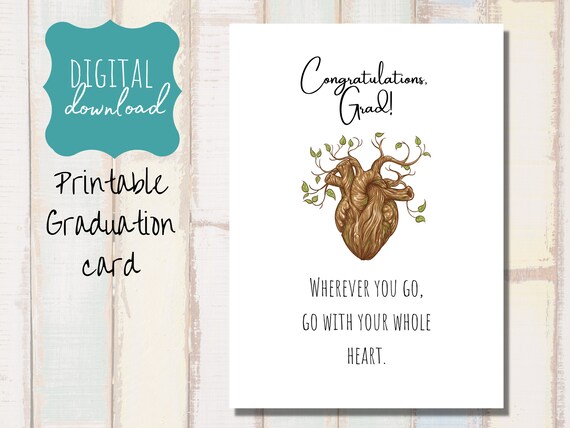 PRINTABLE Graduation Card Graduate High School College | Etsy