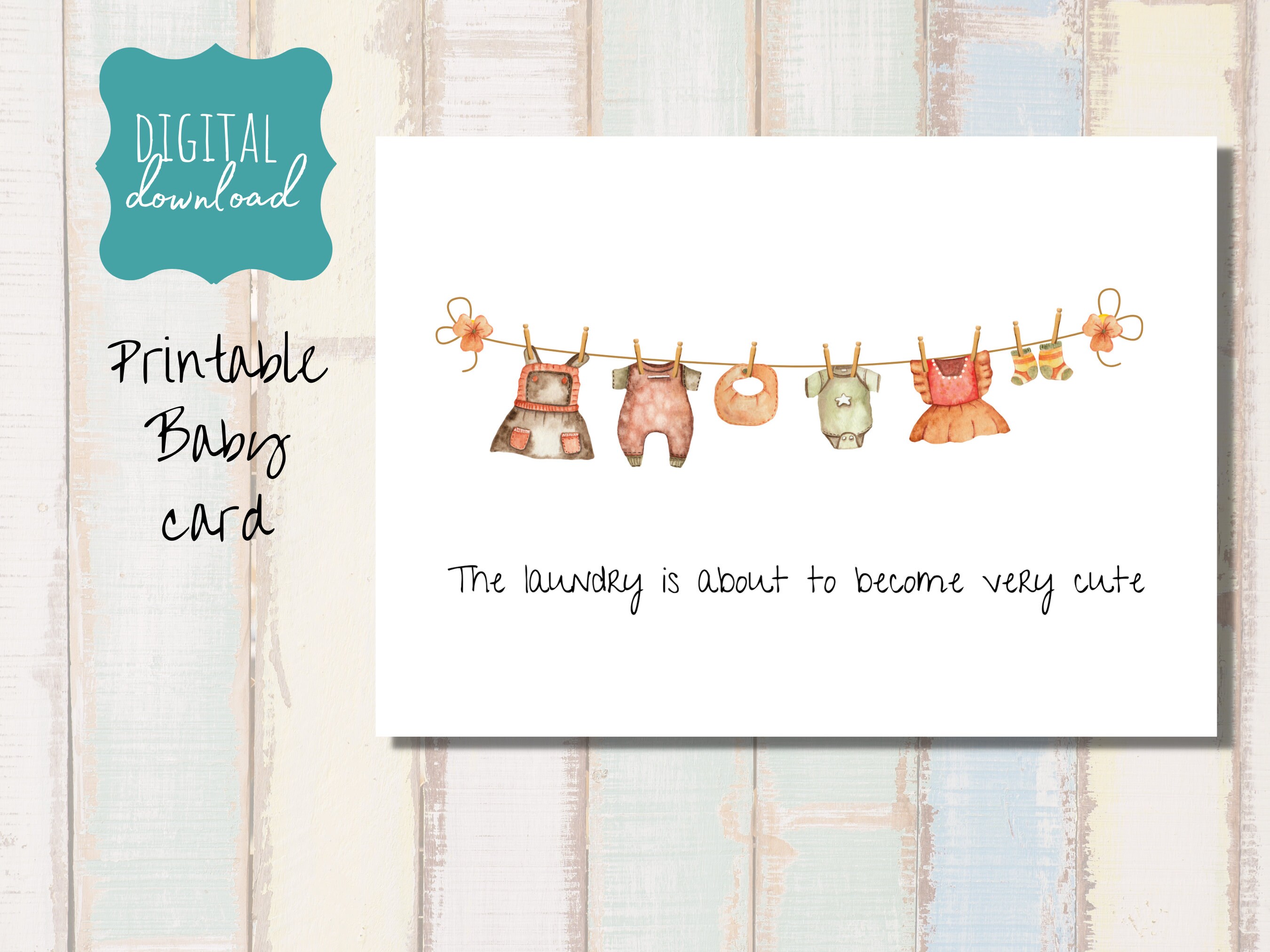PRINTABLE Baby Card, New Baby Card, New Parents, Welcome Baby, Cute ...