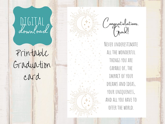 PRINTABLE Graduation Card Graduation Grad High School - Etsy