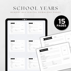 School Years Memory Box | Customizable Name Labels + File Tabs ...