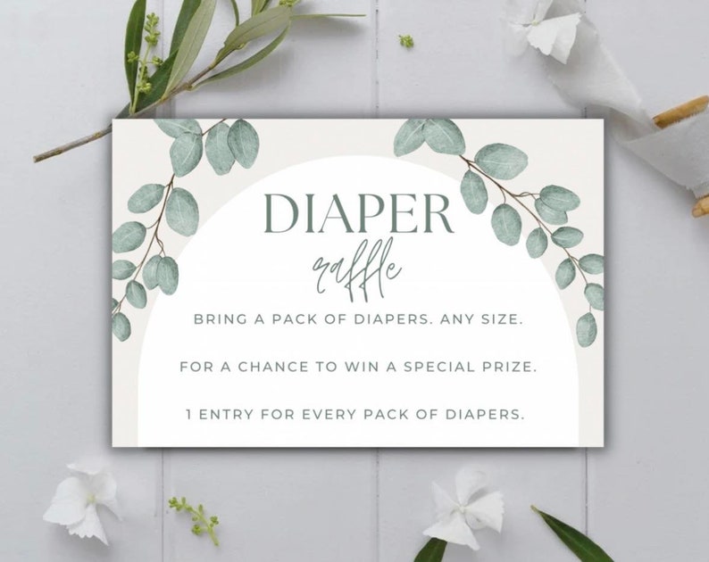 Diaper Raffle | Jungle Safari Baby Shower Game | Name Cards ...