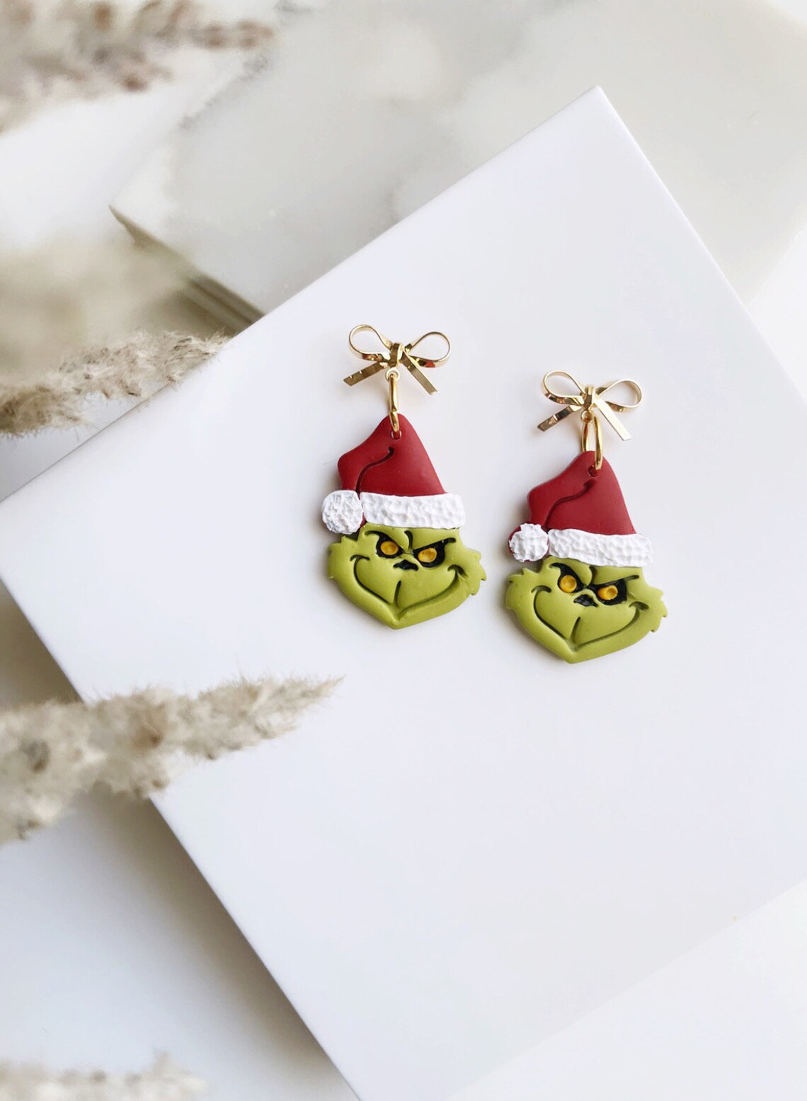 The Grinch Stole Christmas Earrings, Polymer Clay Holiday Earrings ...