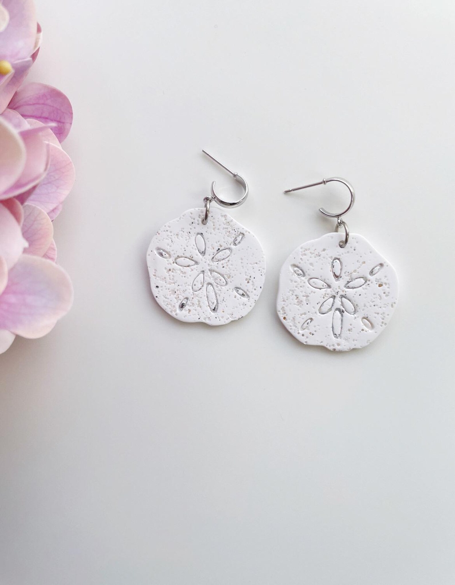 Sand Dollar Earrings, Beach Jewelry for Women, Ocean-inspired Polymer ...