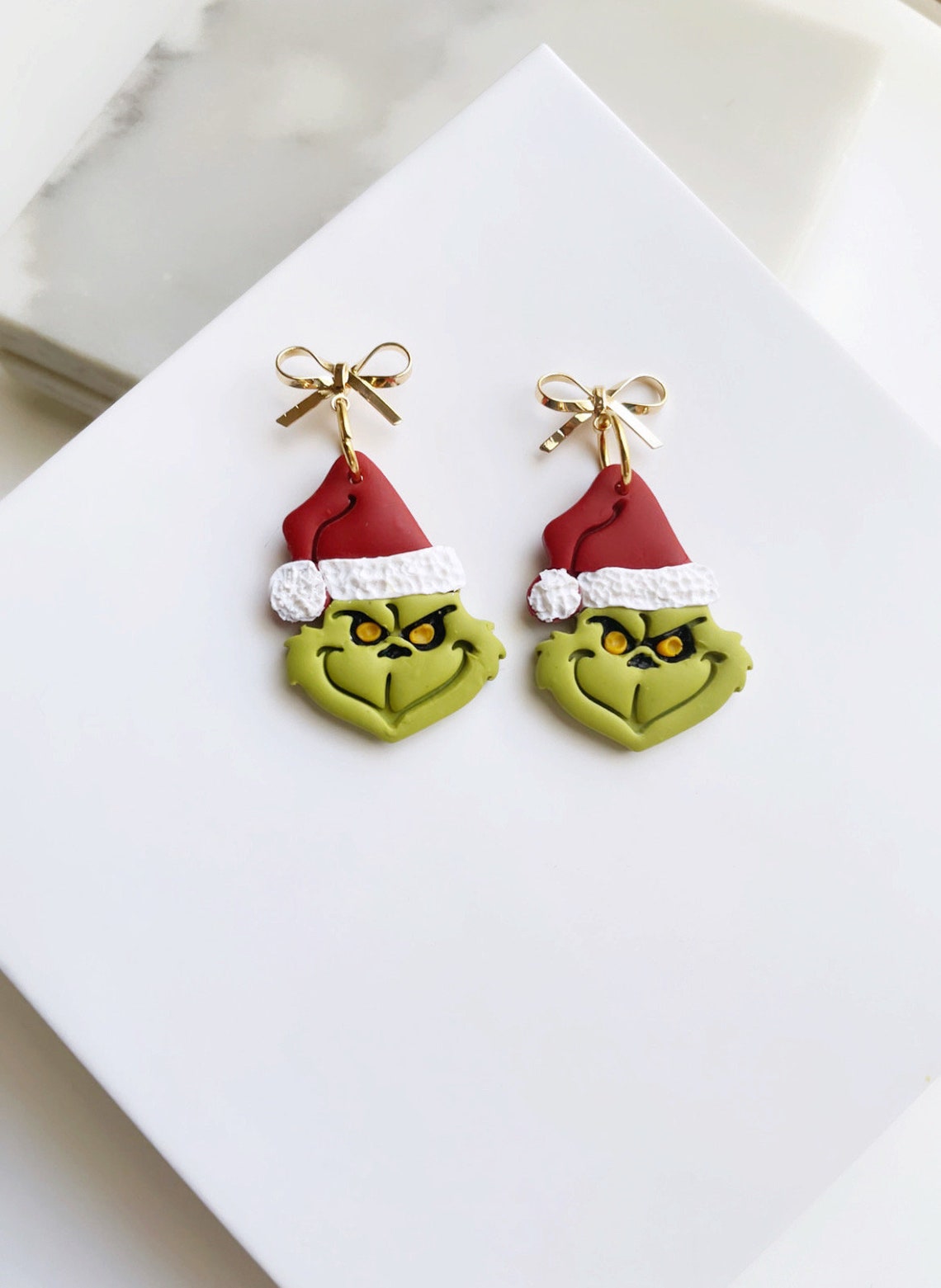 The Grinch Stole Christmas Earrings, Polymer Clay Holiday Earrings ...