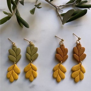 Autumn Leaves Fall Earrings Dangle Clay Earrings Leaf Earrings Clay ...