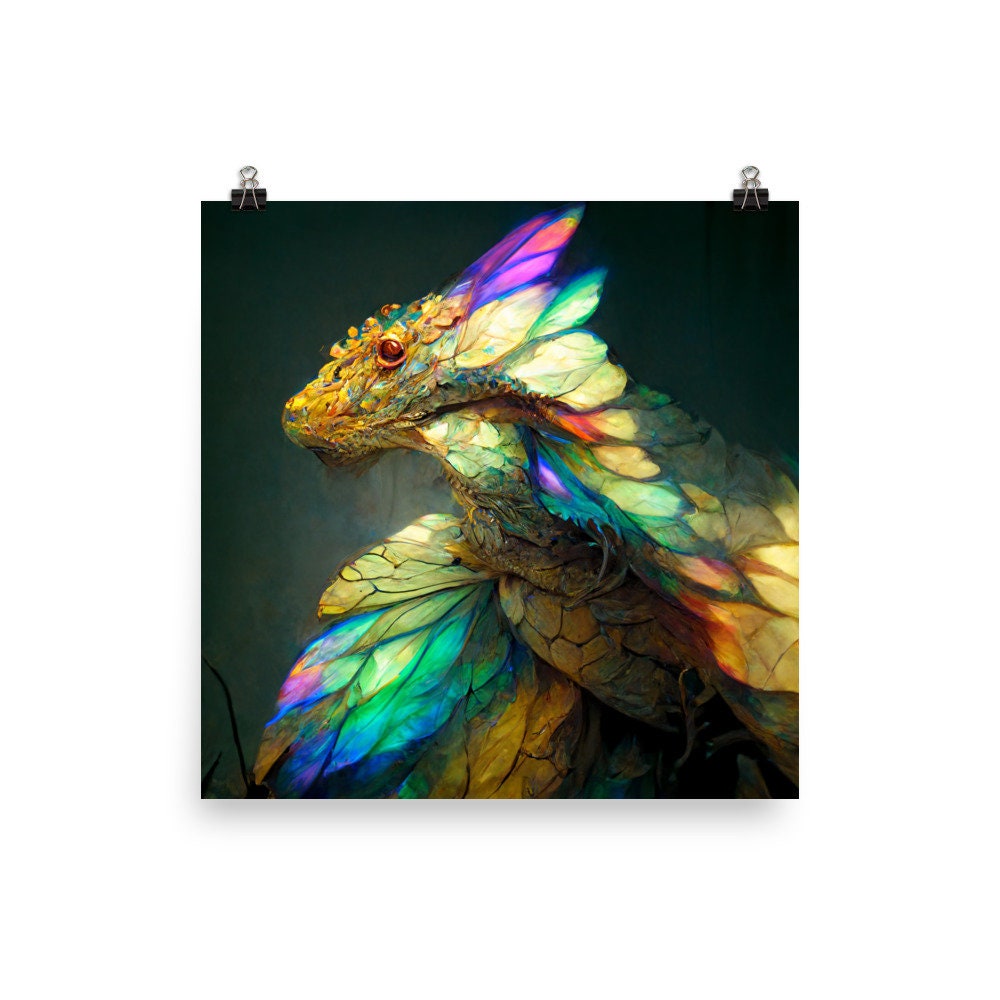 Rainbow Dragon Poster - Etsy