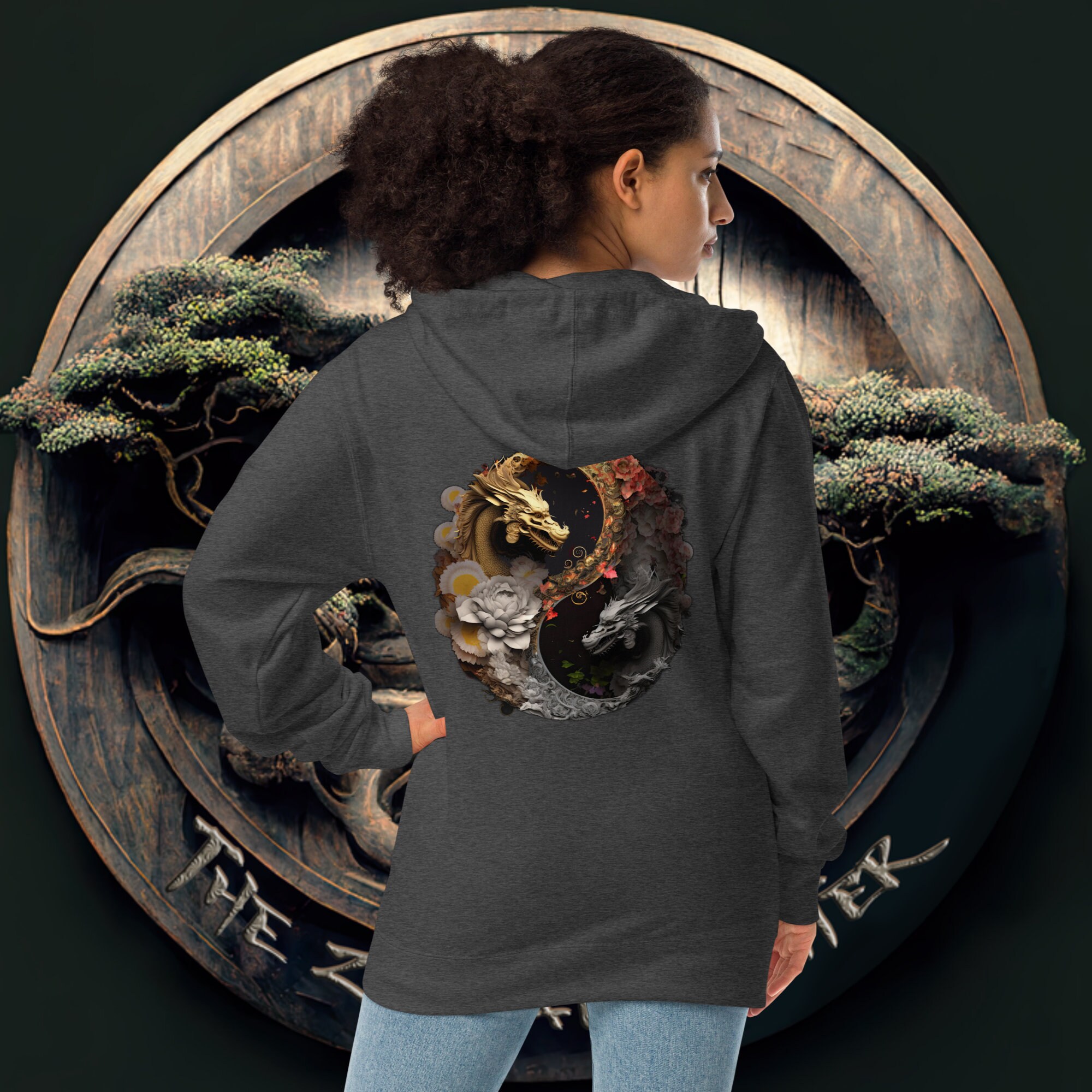 Yin and Yang Dragon Unisex Fleece Zip up Hoodie | "dancing Dragons ...