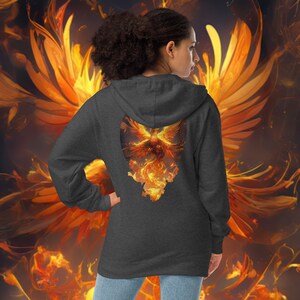 Born From Fire | Phoenix Unisex Fleece Zip up Hoodie - Etsy