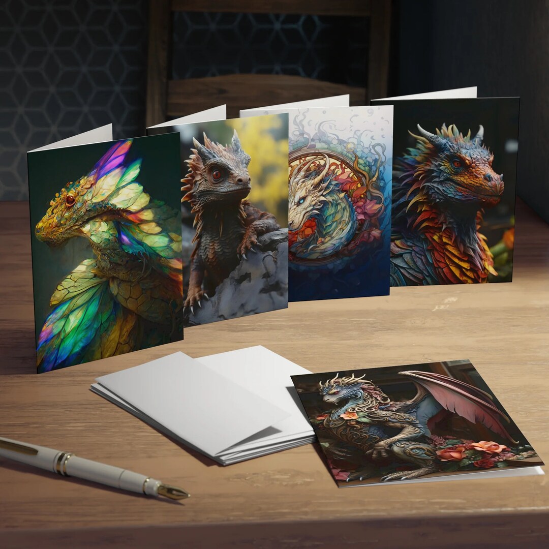 Dragon Portrait Greeting Cards (5-pack) - Etsy