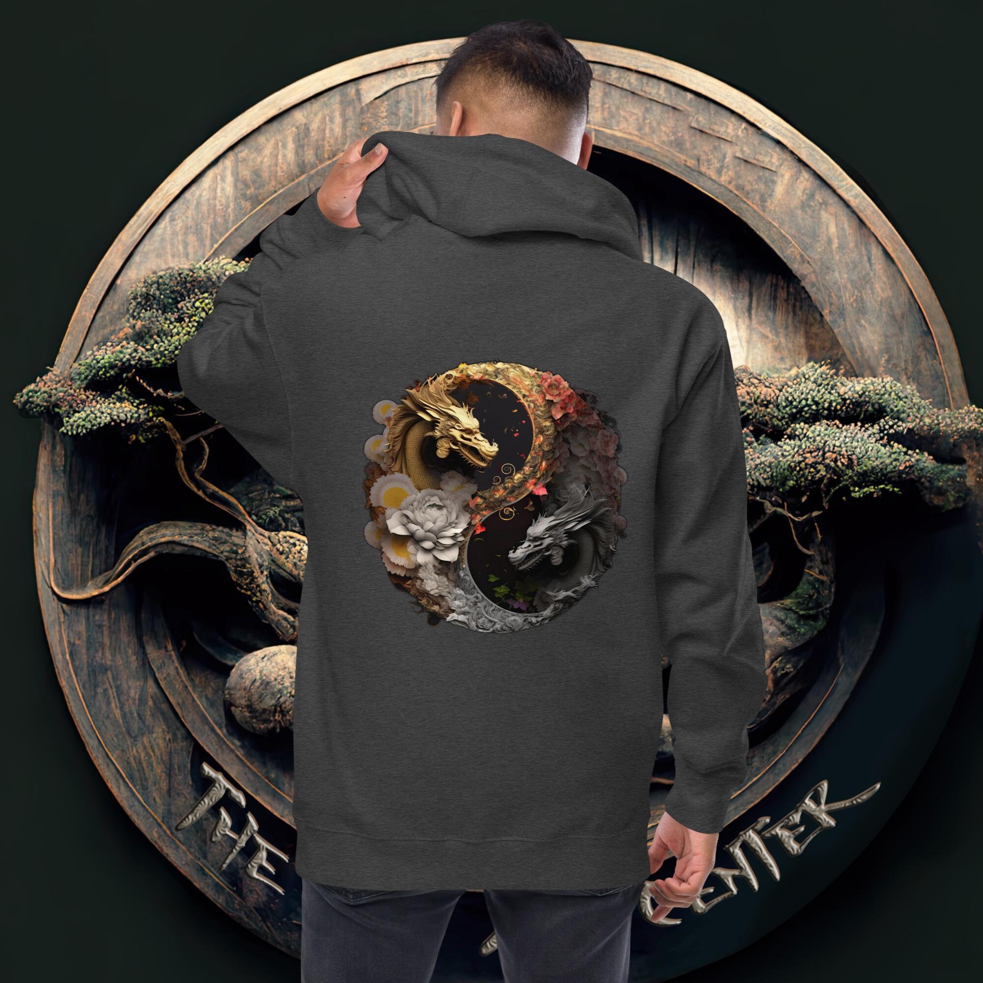 Yin and Yang Dragon Unisex Fleece Zip up Hoodie | "dancing Dragons ...