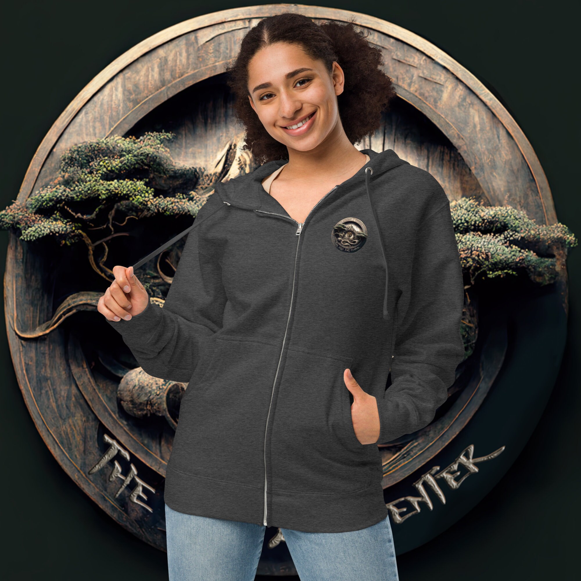 Yin and Yang Dragon Unisex Fleece Zip up Hoodie | "dancing Dragons ...