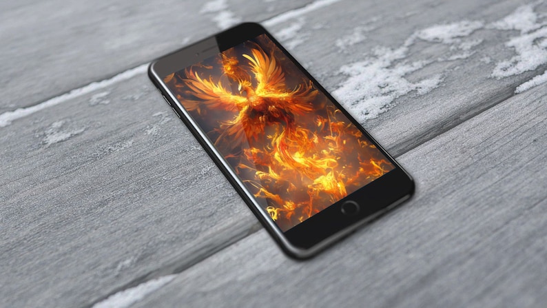 Phoenix Phone Wallpaper | Flaming Phoenix Digital Phone Wallpaper ...