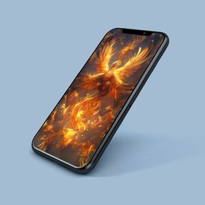 Phoenix Phone Wallpaper | Flaming Phoenix Digital Phone Wallpaper ...