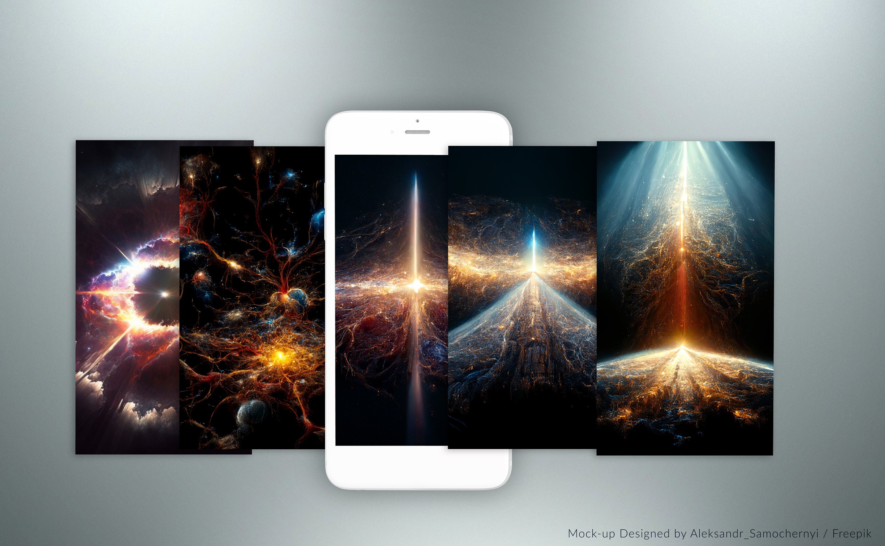 Cosmic Phone Wallpaper 5-pack Bundle | Galactic Digital Phone Wallpaper ...