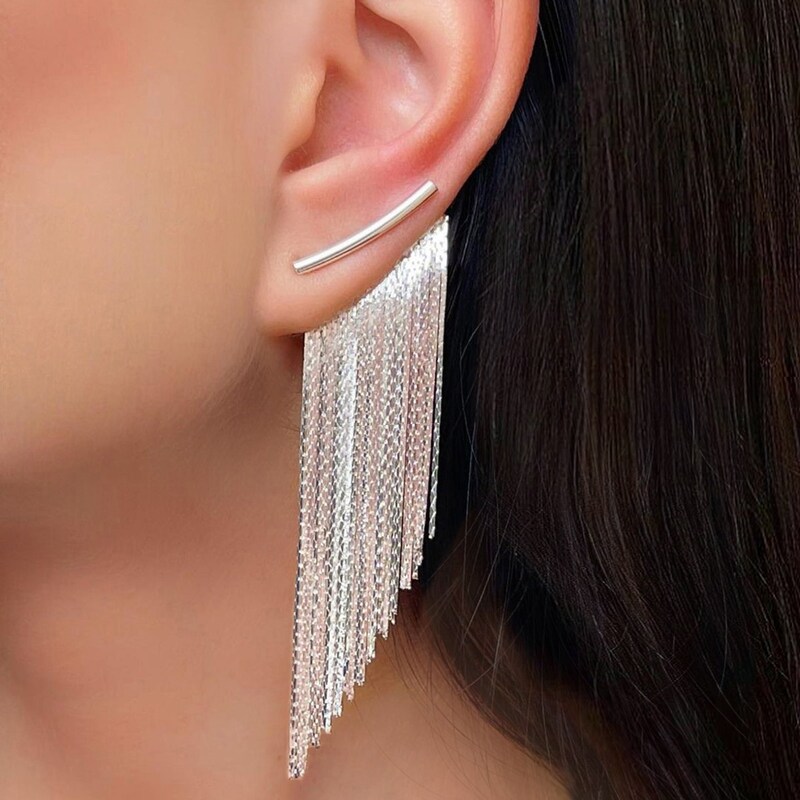 Long Fringe Earrings - Etsy