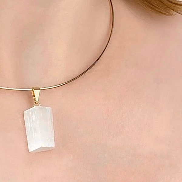 Selenite Necklace - Etsy