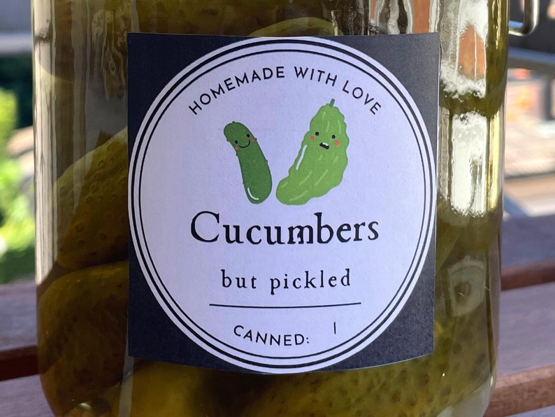 45 Pickle Jar Labels Printable Canning Stickers Square or - Etsy