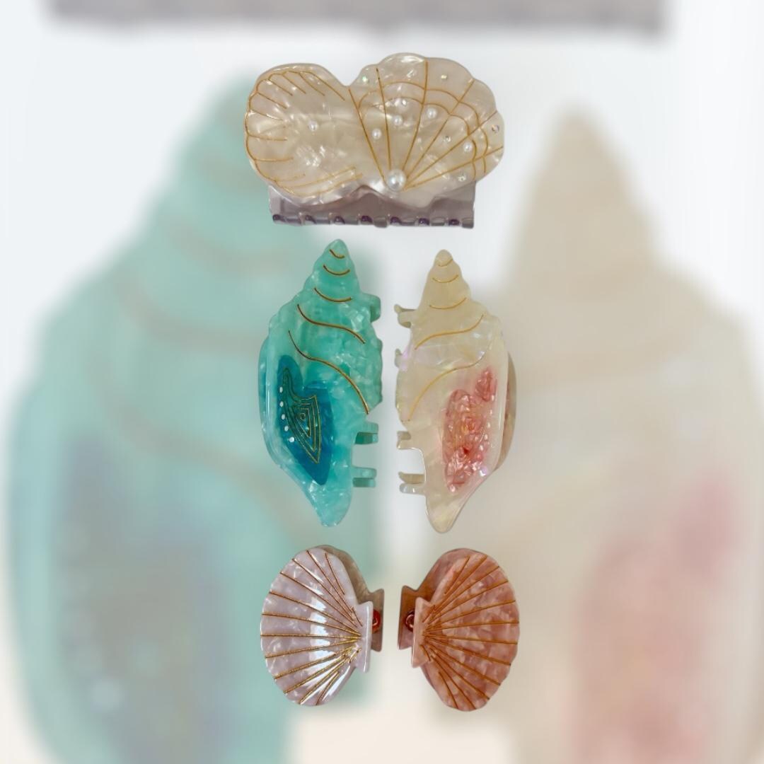 Ocean Collection Claw Clip -- Shells, Fish, Sharks, Seahorse, Turtle ...
