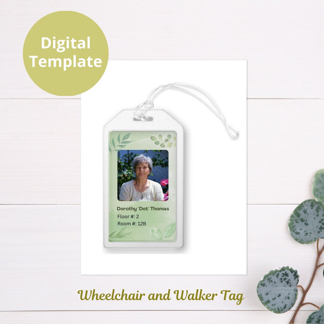 Walker & Wheelchair Tag 3x5.5 for Dementia, Alzheimer's, Care Home ...