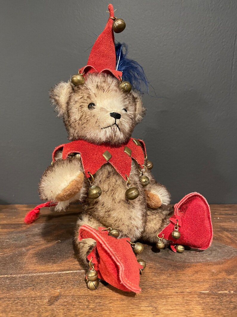 Vintage Teddy Bear in Jester Outfit, Nashville Indiana Bearcraft ...
