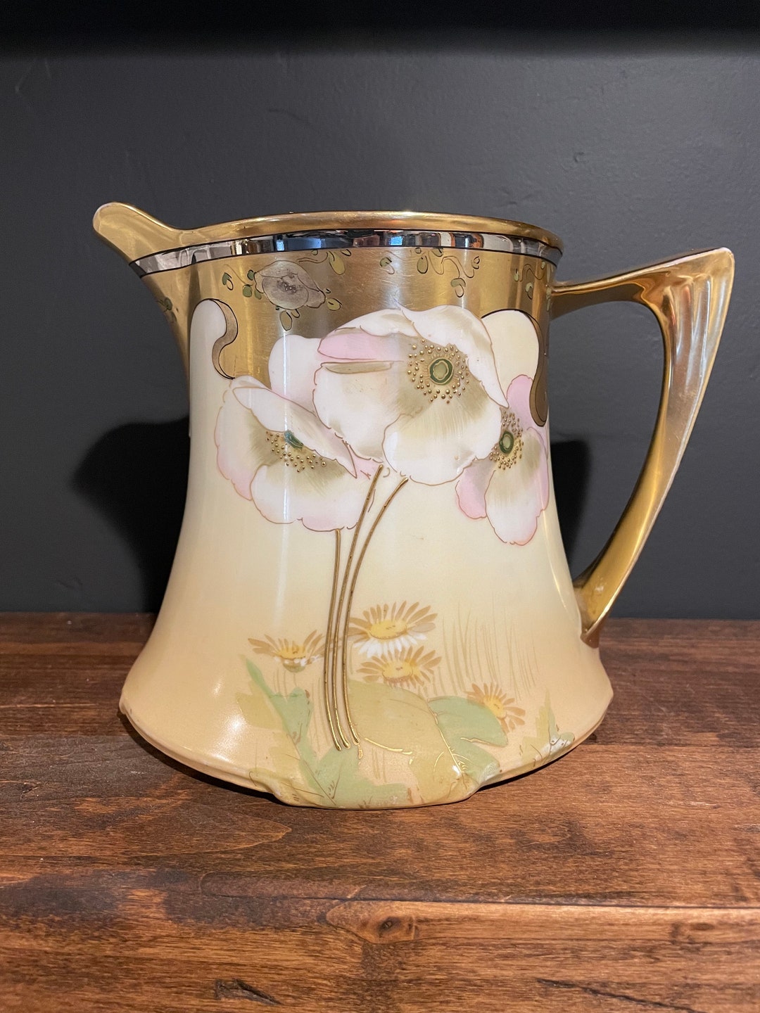 Antique Art Nouveau Pitcher by WA Pickard, Hand Painted, Art Nouveau ...