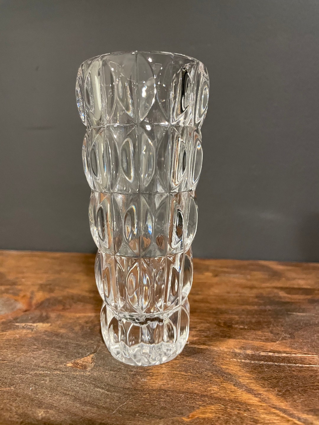 Vintage Fostoria American Crystal Bud Vase 4.75” Tall, GRACE Pattern, 1980s Decor, Modern ...
