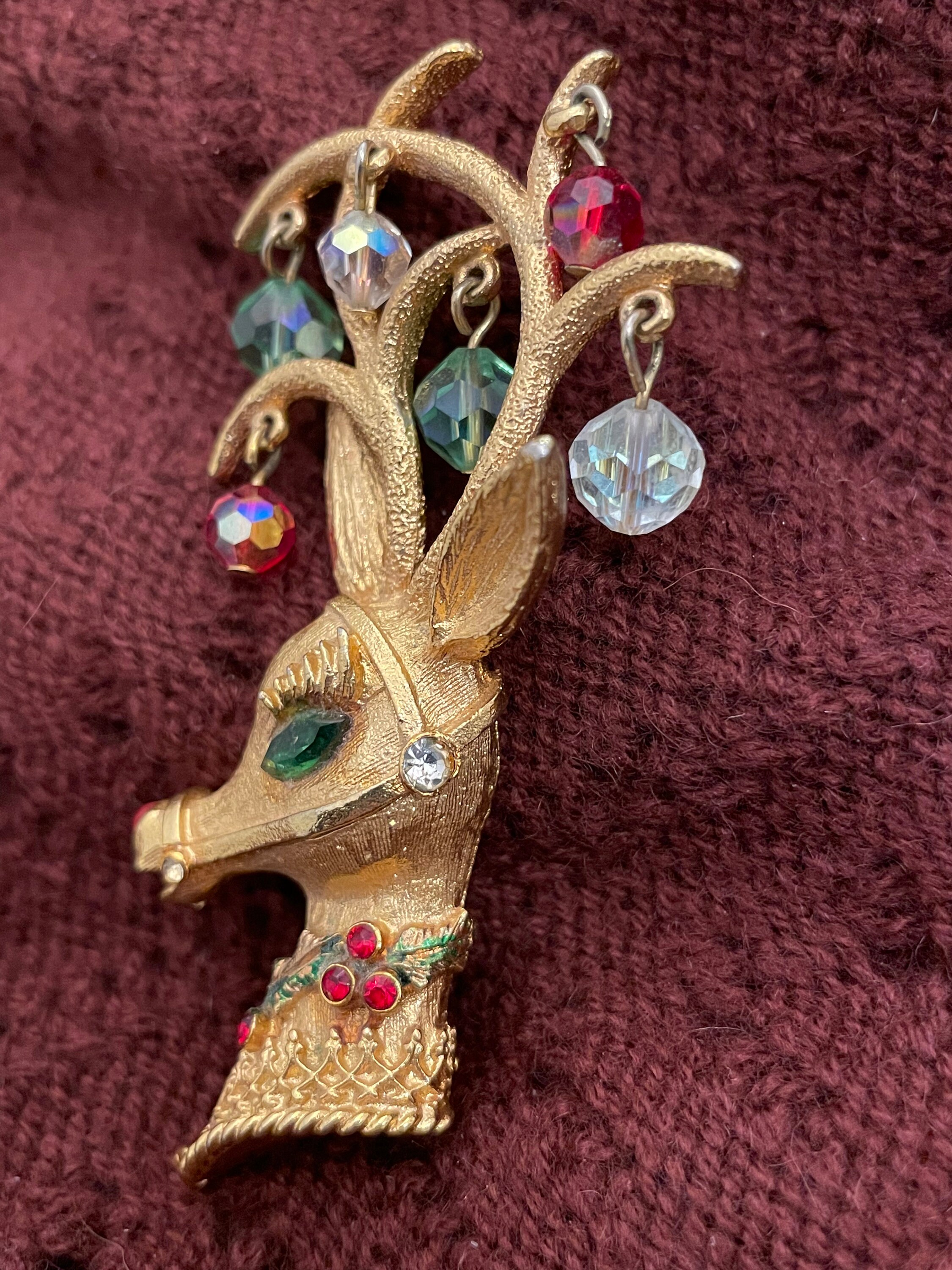 Vintage MYLU Reindeer Brooch 1960s Vintage Christmas Pin - Etsy