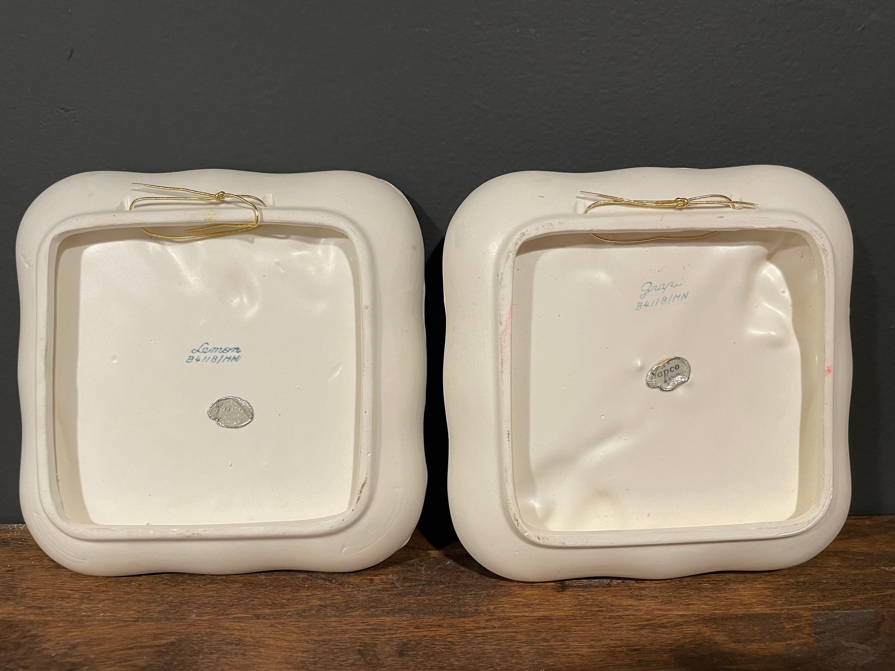 Vintage Napco Ceramics Japan 3D Relief Fruit Tiles Ceramic - Etsy