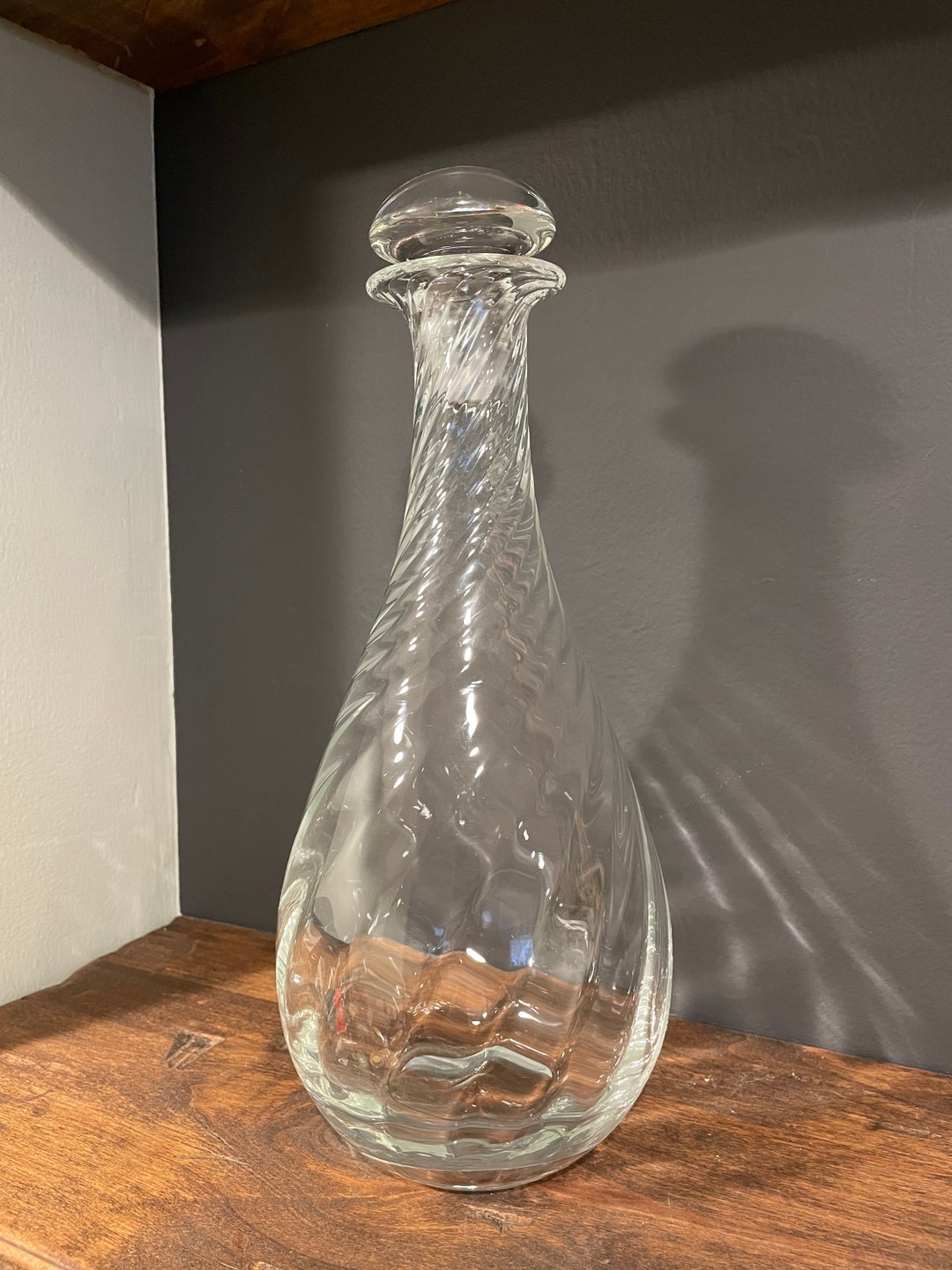 Vintage Villeroy & Boch Crystal Decanter: Optic Swirl Carafe With ...