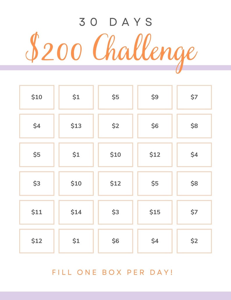 200 Dollar Savings Challenge: A Digital Guide to Boost Your Savings on ...