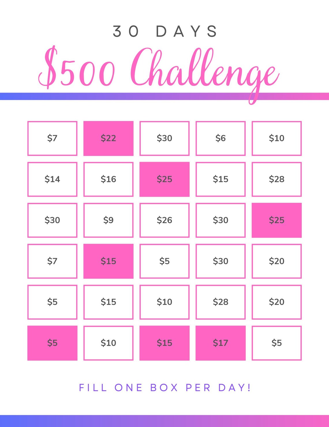 500 Dollar Savings Challenge : Digital Download to Boost Your Income - Etsy