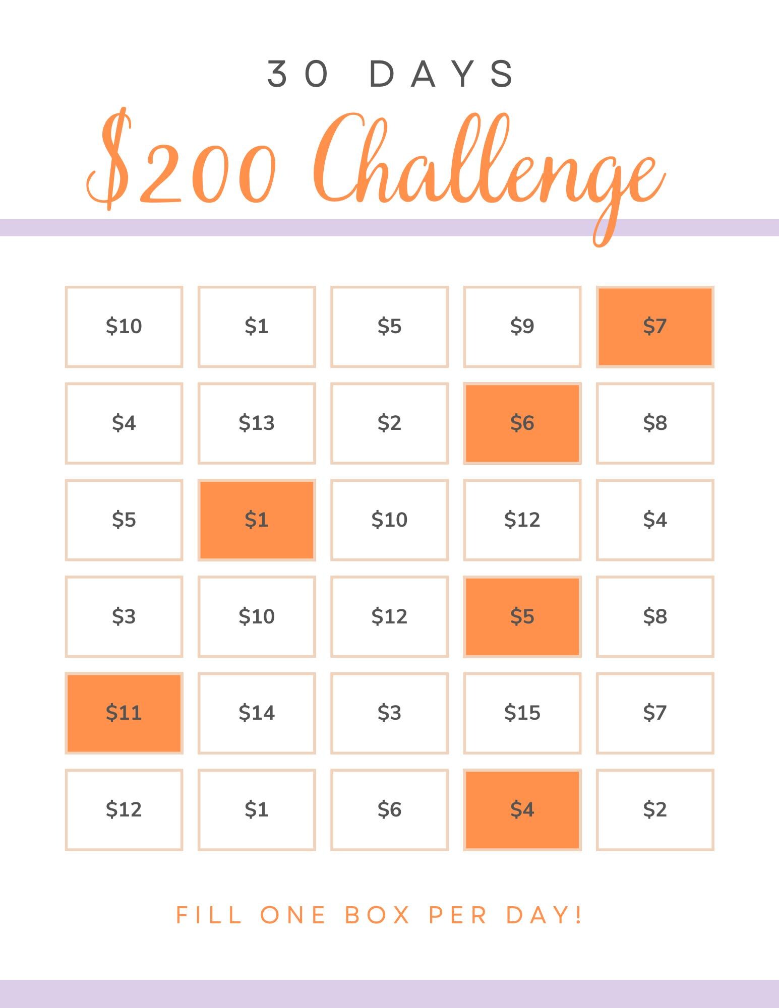200 Dollar Savings Challenge: A Digital Guide to Boost Your Savings on ...