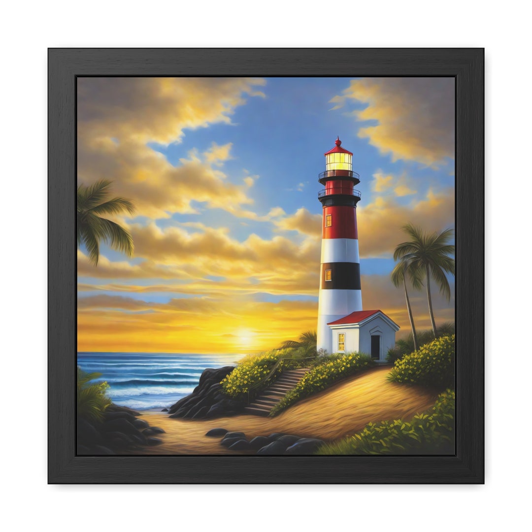Lighthouse in the Tropics Framed Posters Great Gift Easy to - Etsy