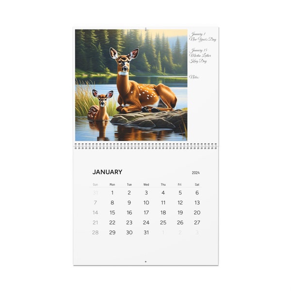 Deer Wall Calendar - Etsy